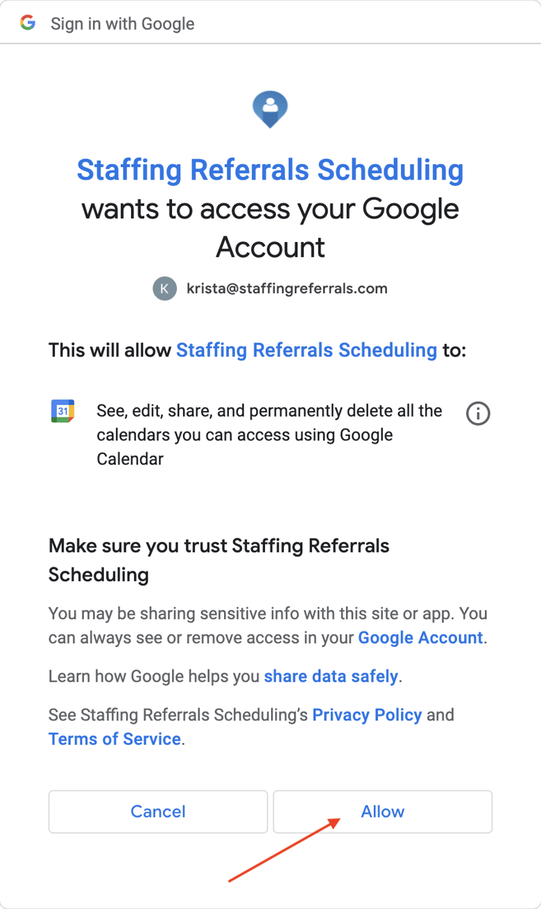 Set up your automated calendar booking page